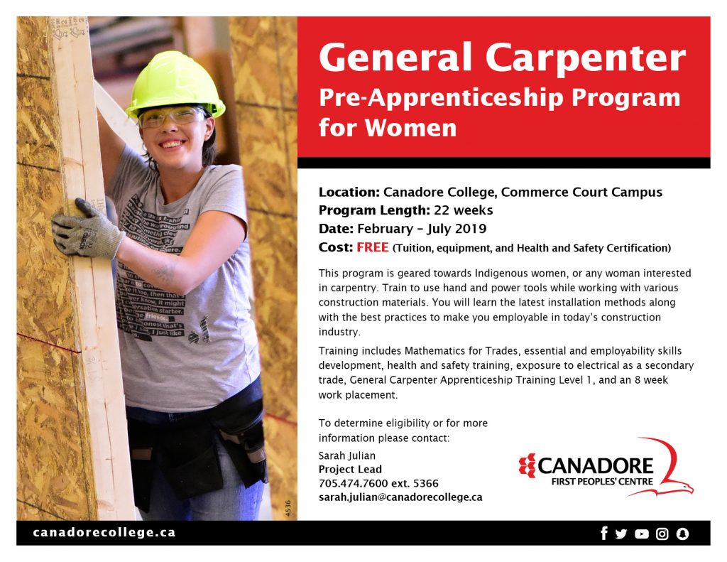 General Carpenter Pre-Apprenticeship Program for Women