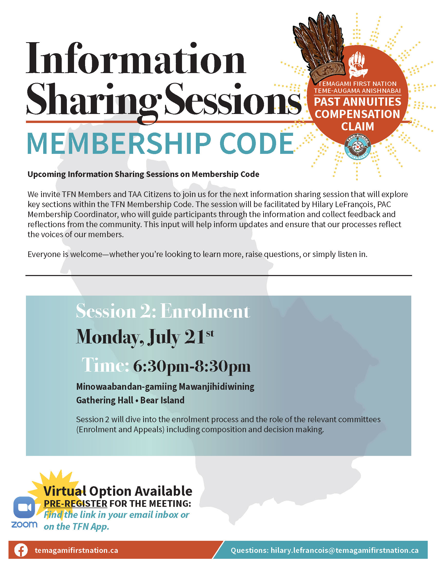 PAC Membership Code Info Session – Monday July 21st